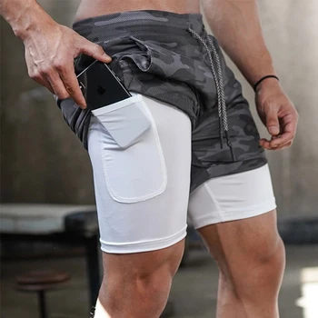 2 in 1 Built in Pocket Men’s Gym Fitness Shorts - Men's Fitness Apparel ...