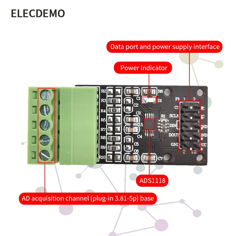 ADS1118 16-bit analog-to-digital conversion module 4-channel ADC with ...
