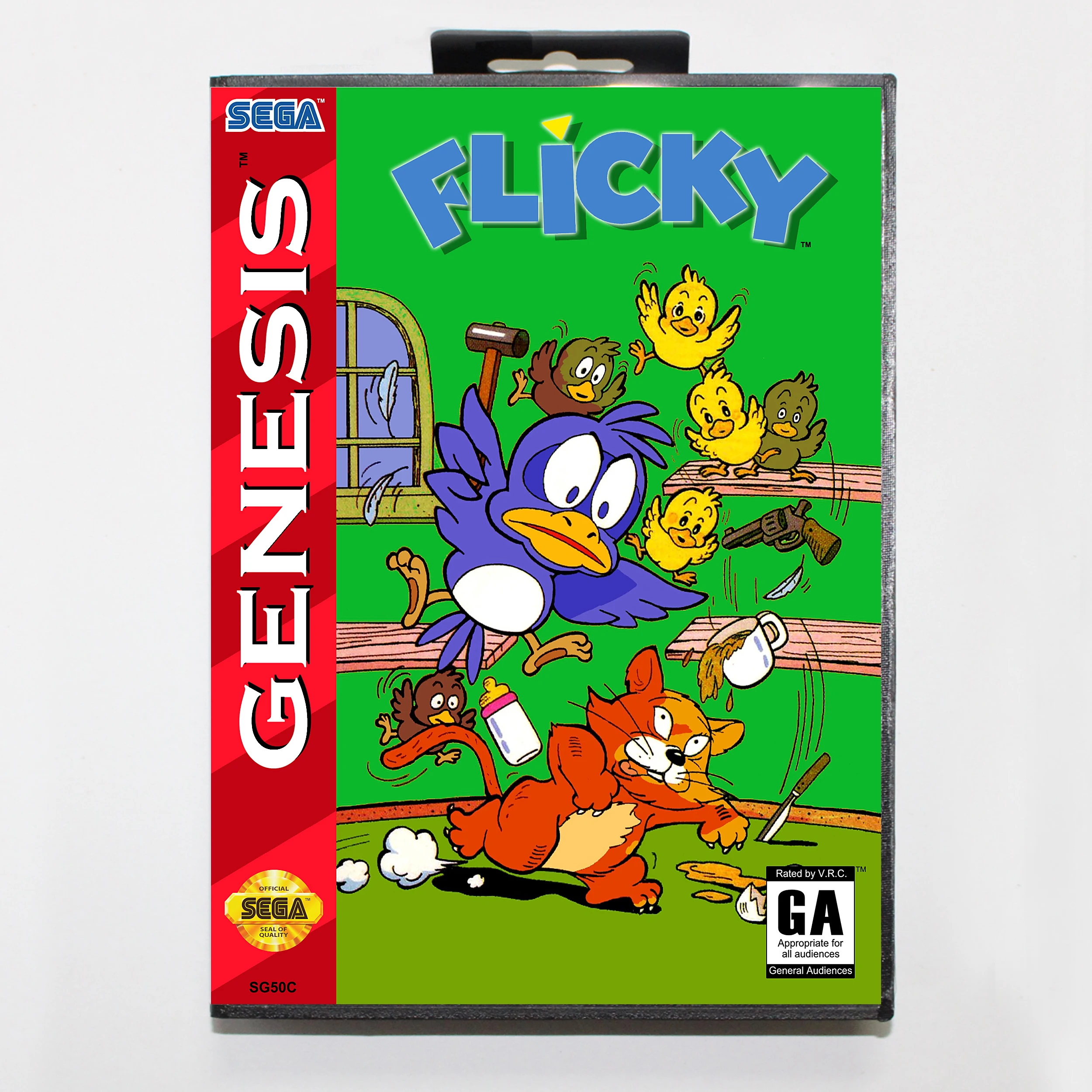 Flicky 16bit Md Game Card For Sega Mega Drive/ Genesis With Retail Box ...
