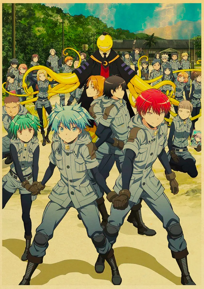 Anime Assassination Classroom Retro Sticker Cosplay Wall Posters ...