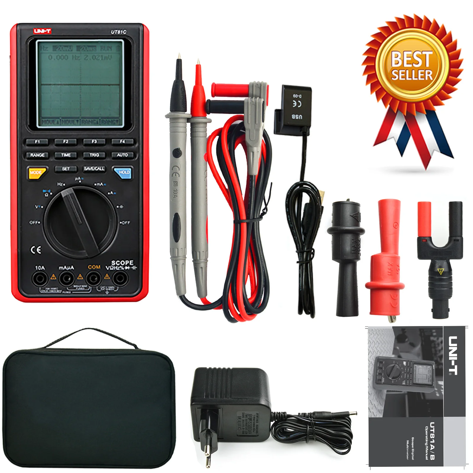 UNI-T UT81C / UT81B Handheld Digital Oscilloscope Multimeter AC DC ...