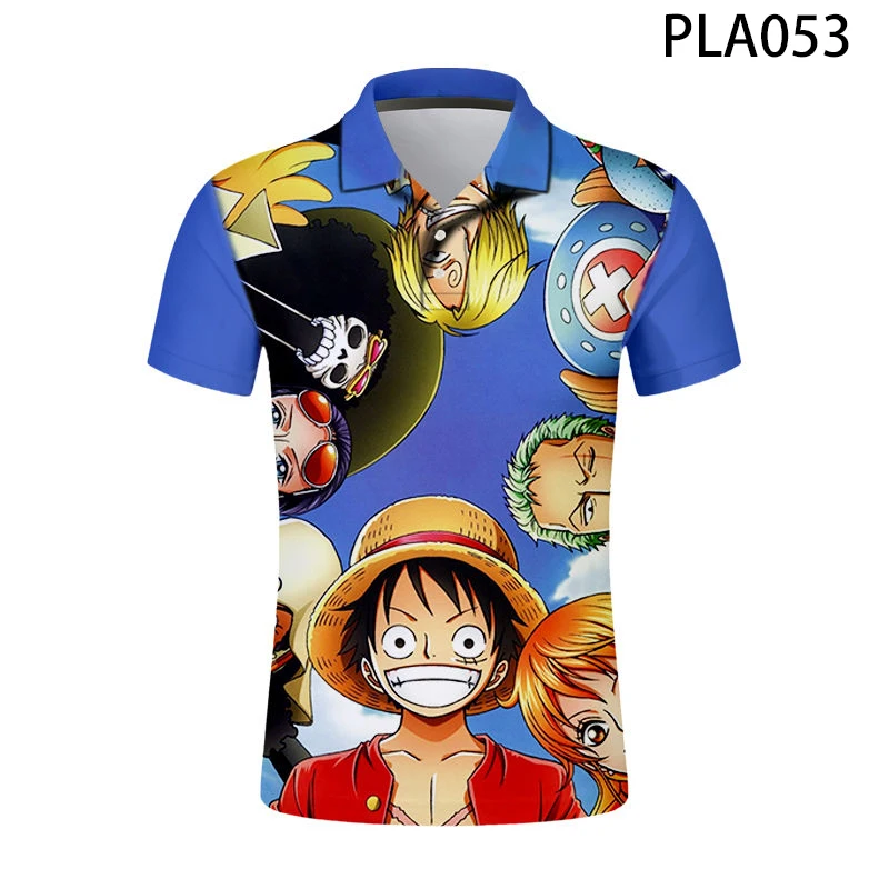 Polo Homme One Piece Luffy Anime Camisas Casual Hombres Streetwear 3D ...
