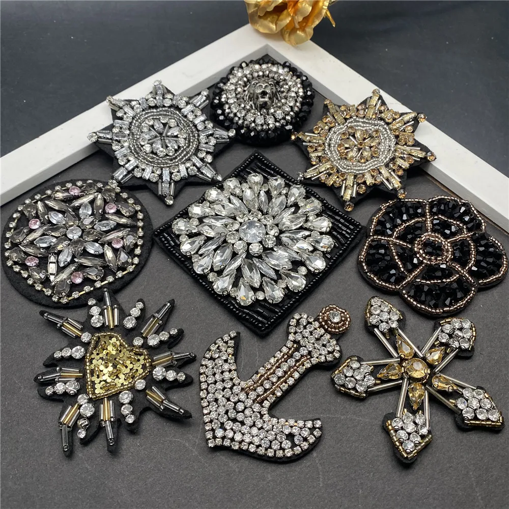 3d Handmade Rhineston Beaded Star Geometry Patches Patch For Clothing ...