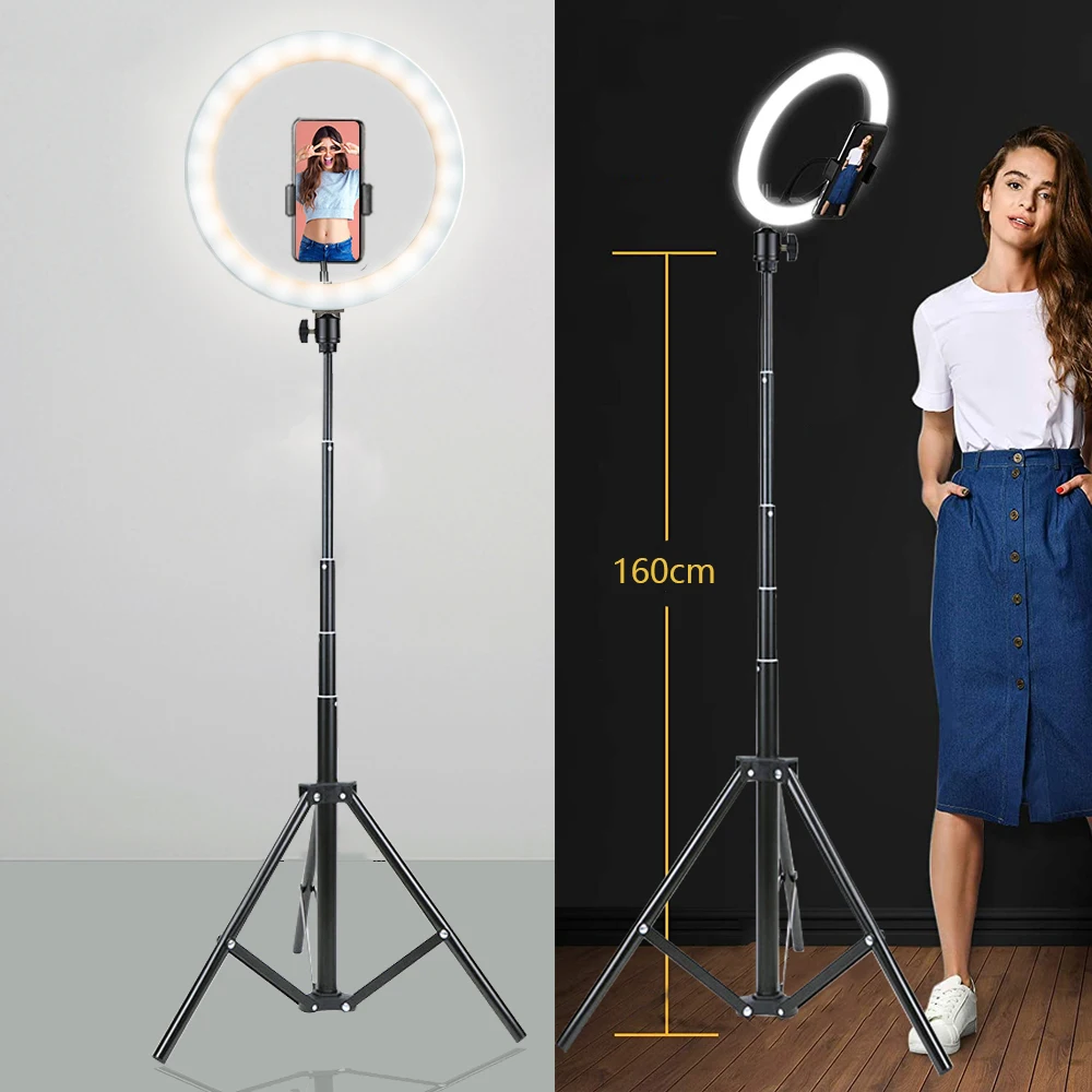 26-16-cm-Selfie-Ring-Light-with-Tripod-Stand-Mobile-Holder-Photography ...