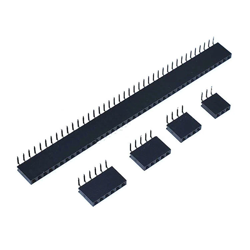 10pcs 1x2/3/4/5/6/8/10/40 Pin Single Row Right Angle Female Pin Header ...