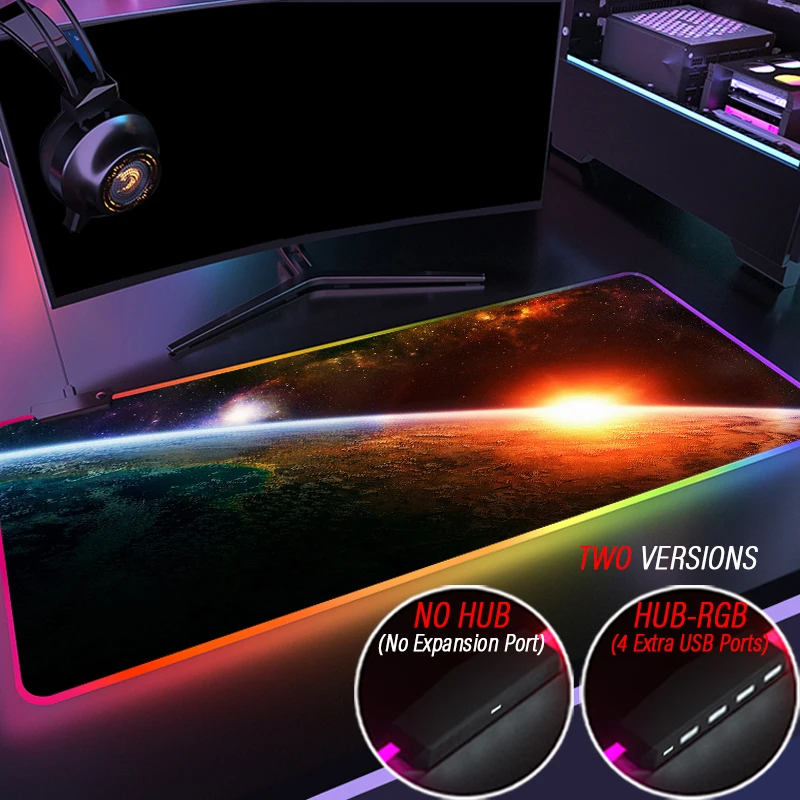 Glowing Universe Nebula Mouse Pad Led Strip Hub 4 In 1 Usb 3 Port ...