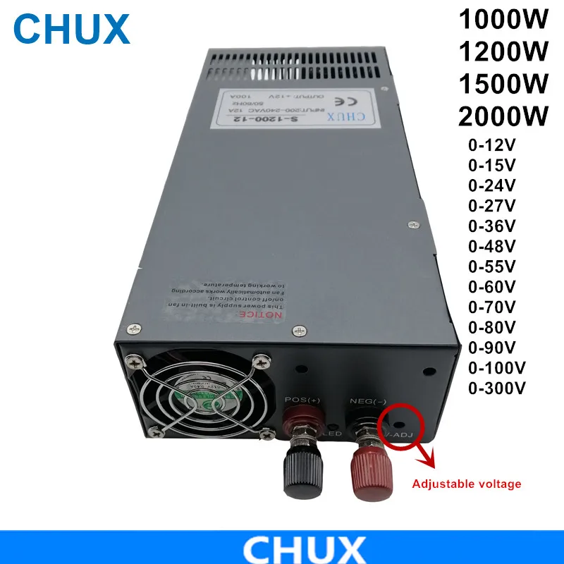 Chux-1000w-1200w-1500w-2000w-industrielles-Schalt-netzteil-einstellbar ...