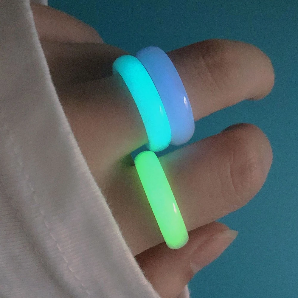 Glowing-In-The-Dark-Ring-Luminous-Stone-Ring-Cool-Party-Jewelry-Couple ...