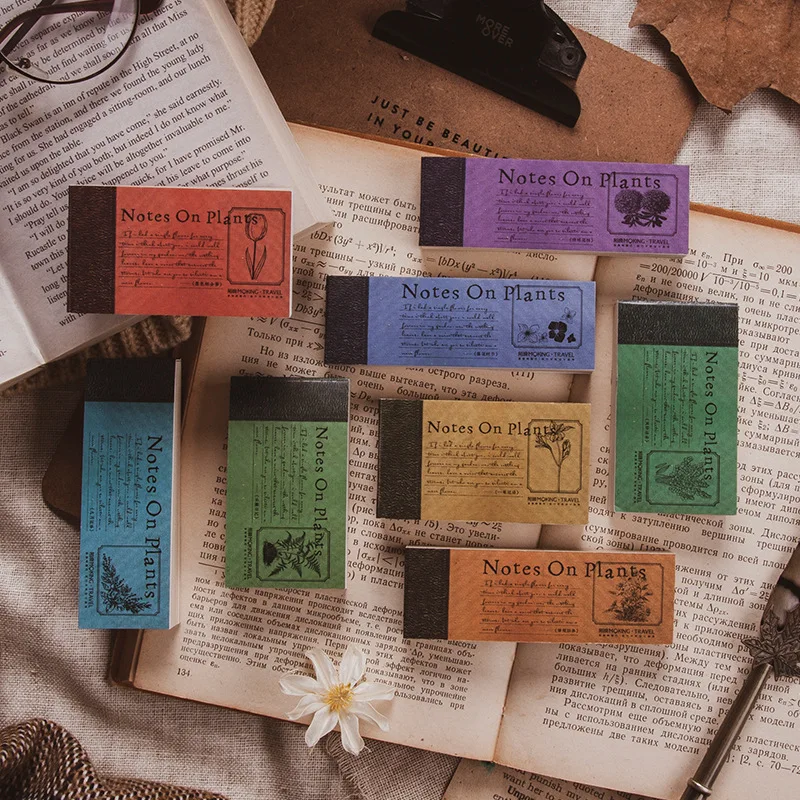 100 pcs/set Vintage Notes on plants Memo Pad Message Notes Decorative ...