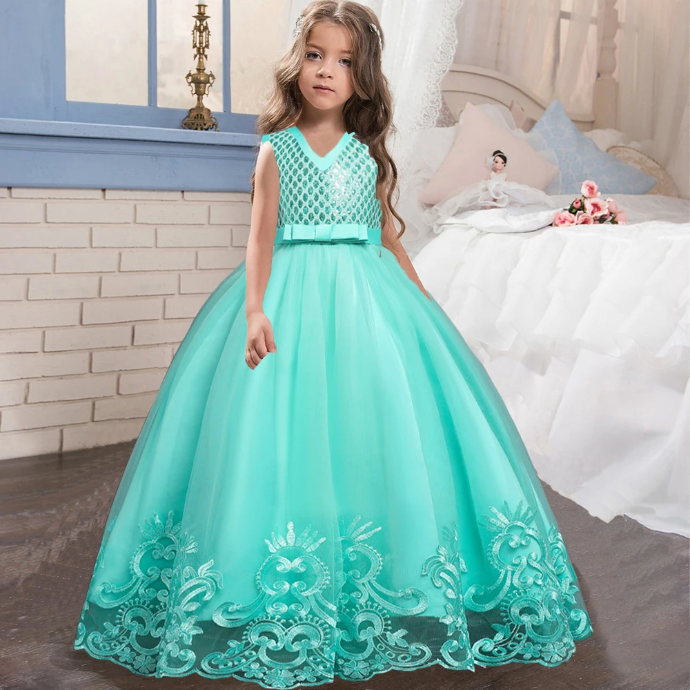 Pageant Flower Girl Bridesmaid Dresses Elegant Children Long Wedding ...