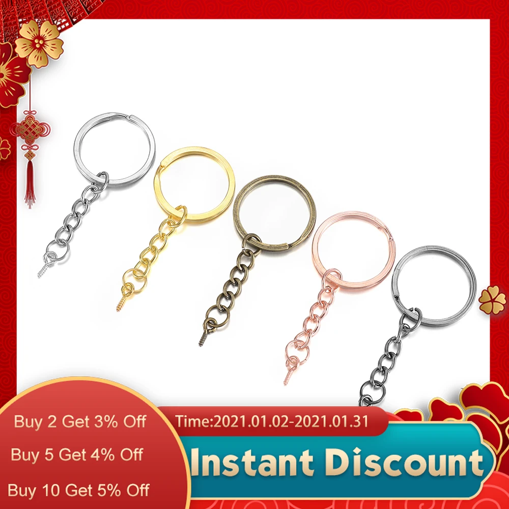 10/20pcs 25 28 30mm Screw Eye Pin Key Chain Key Ring With Eye Screws ...