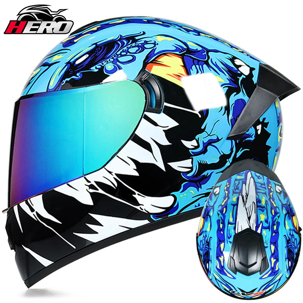 New Motorcycle Helmet Men Full Face Motocross Helmet Moto Riding Racing ...