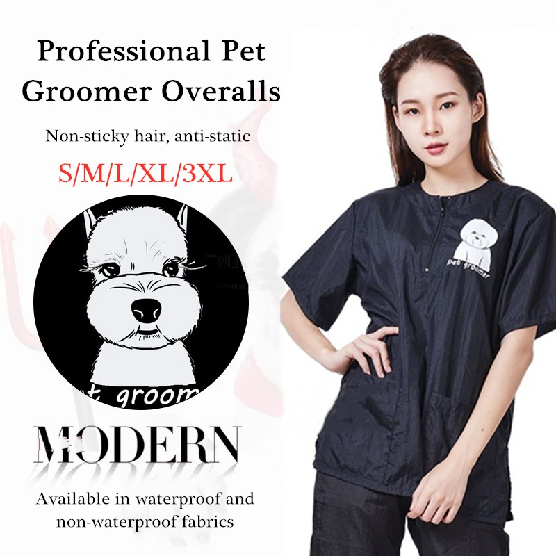 S/M/L/XL/3XL Pet Shop Cosmetology Uniforms Men And Women Beauticians ...
