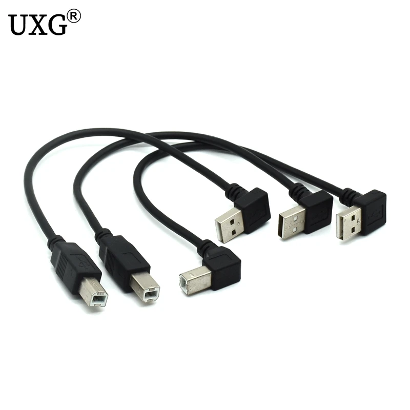 USB Up / down bend type B Male to Up Down 90 Degree Angled USB 2.0 Male ...