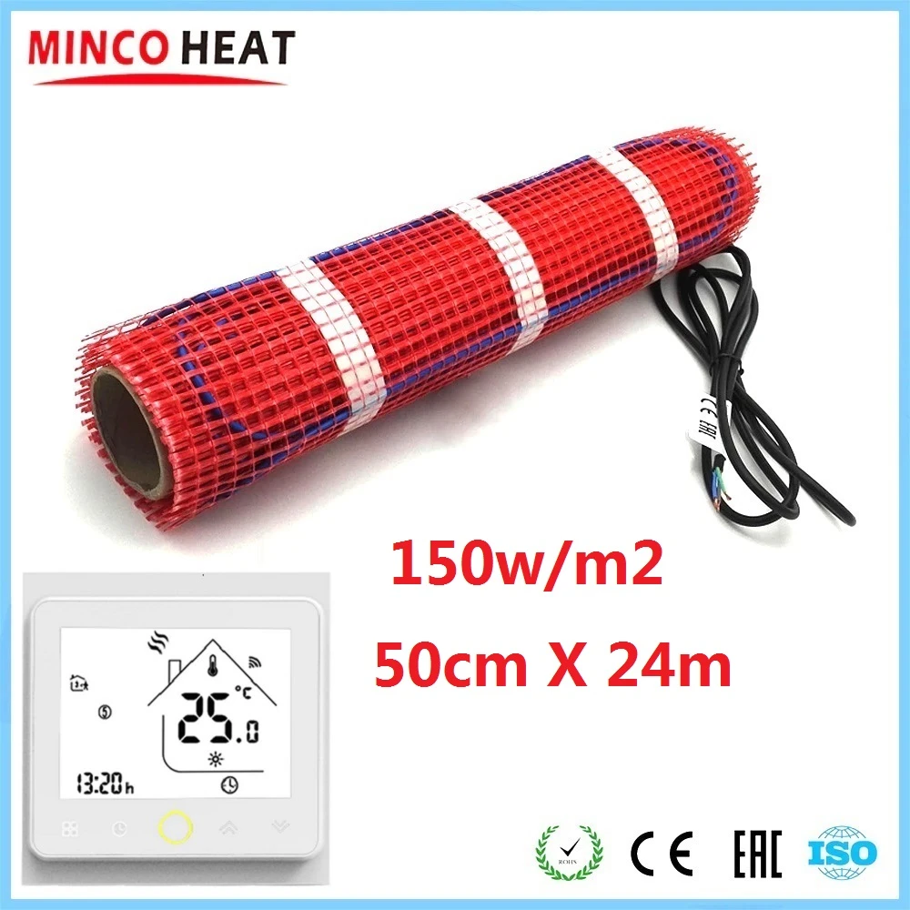 MINCO HEAT 50cmX24m 12m2 Warm Mat Water proof Shell Twin Conductor ...