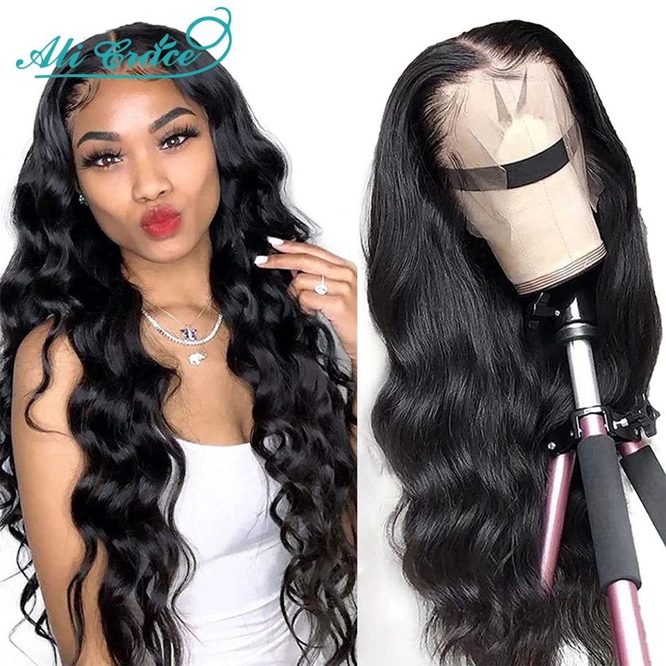 Ali Grace 4x4 Body Wave Lace Closure Wig 30 Inch Brazilian Pre-plucked ...