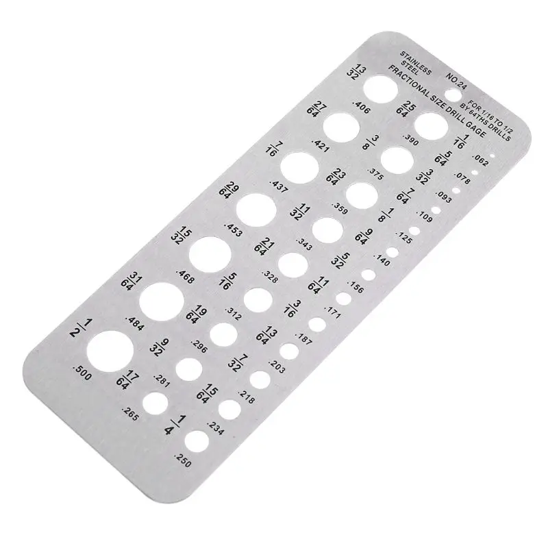 29-Fractional-Size-Drill-Gauge-Stainless-Steel-Template-Drill-Gage-for ...