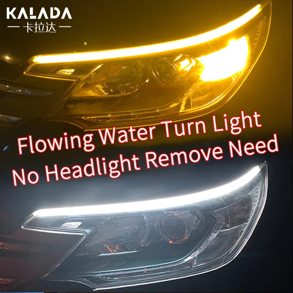 2x ultra fino carro led strip farol decoração sinal de volta para auto ...