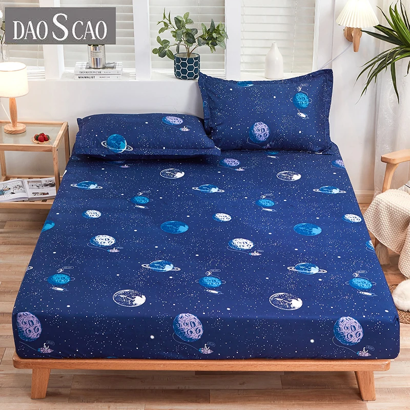 New-on-Product-1pcs-100-Polyester-Printed-Fitted-Sheet-Mattress-Cover ...