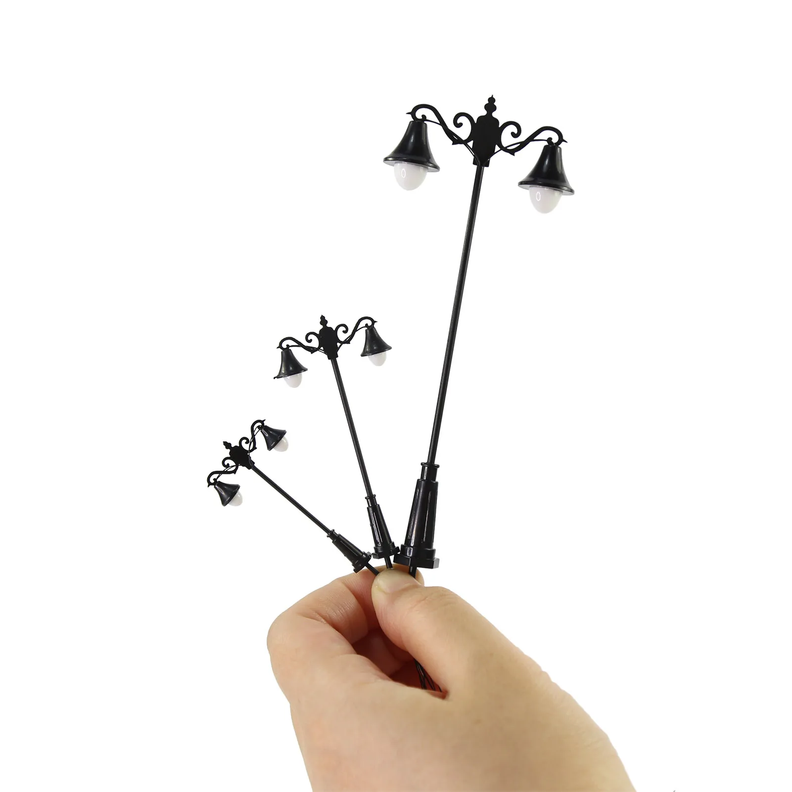 10pcs-Model-Railway-O-OO-HO-TT-Scale-Street-Lights-Lamps-Two-heads-LEDs ...