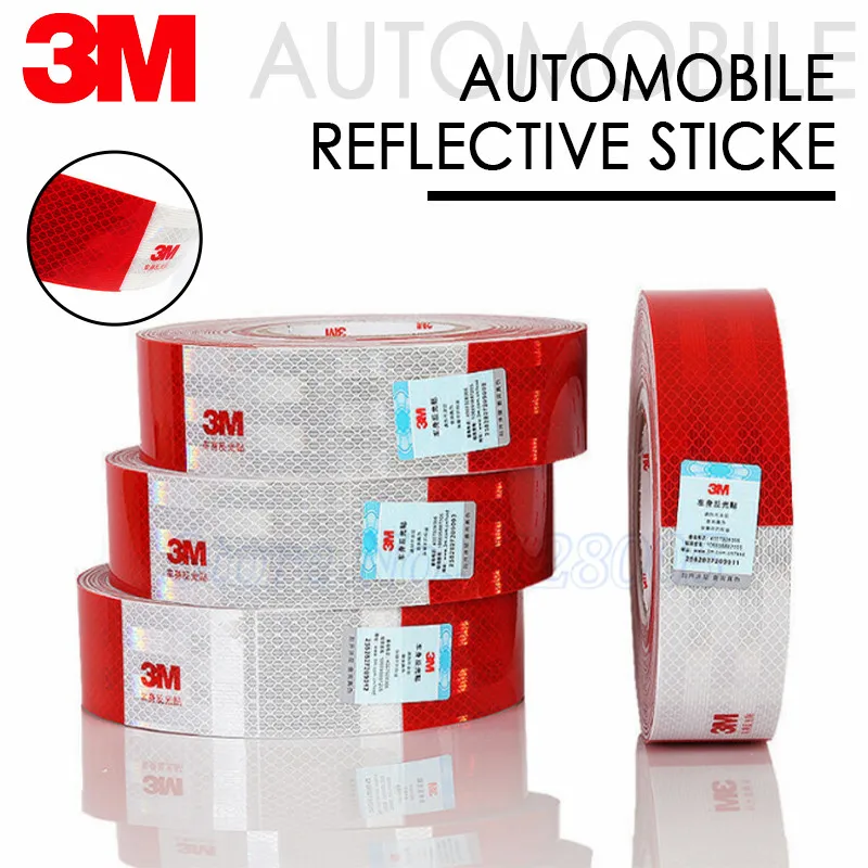 Original 3M Automobile reflective sticker 45.7m Red White Safety ...