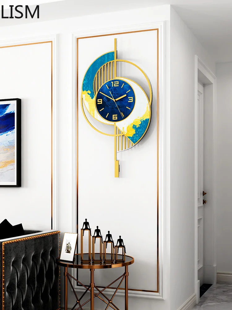 Modern Minimalist Clock Nordic Light Luxury Clock Wall Clock Living ...