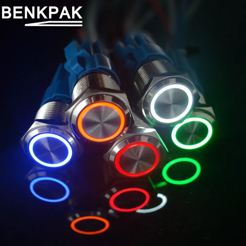 LED illuminated Momentary non locking Latching Push Button Switch ...