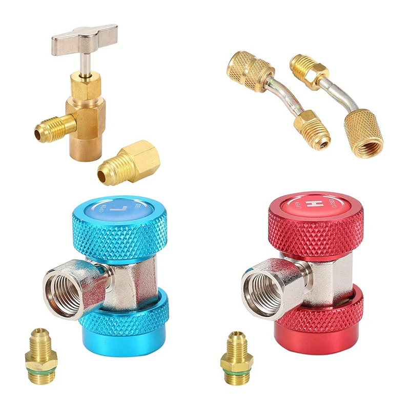 AC R134A Freon Charging Refrigerant Kit,Including AC R134A Adapters ...