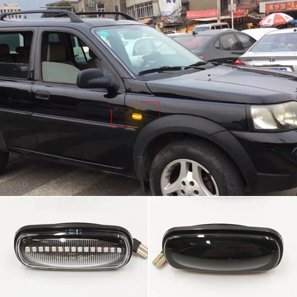 2PCS Dynamic Flowing Water LED Side Marker Light For Land Rover ...