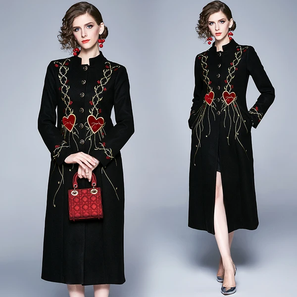 Women's New Wool Coat European Women Plus size autumn winter Runway ...