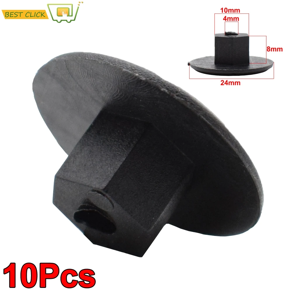10Pcs 4mm Plastic Fastener Nut For Mercedes Benz Fender Mud Flap Splash ...