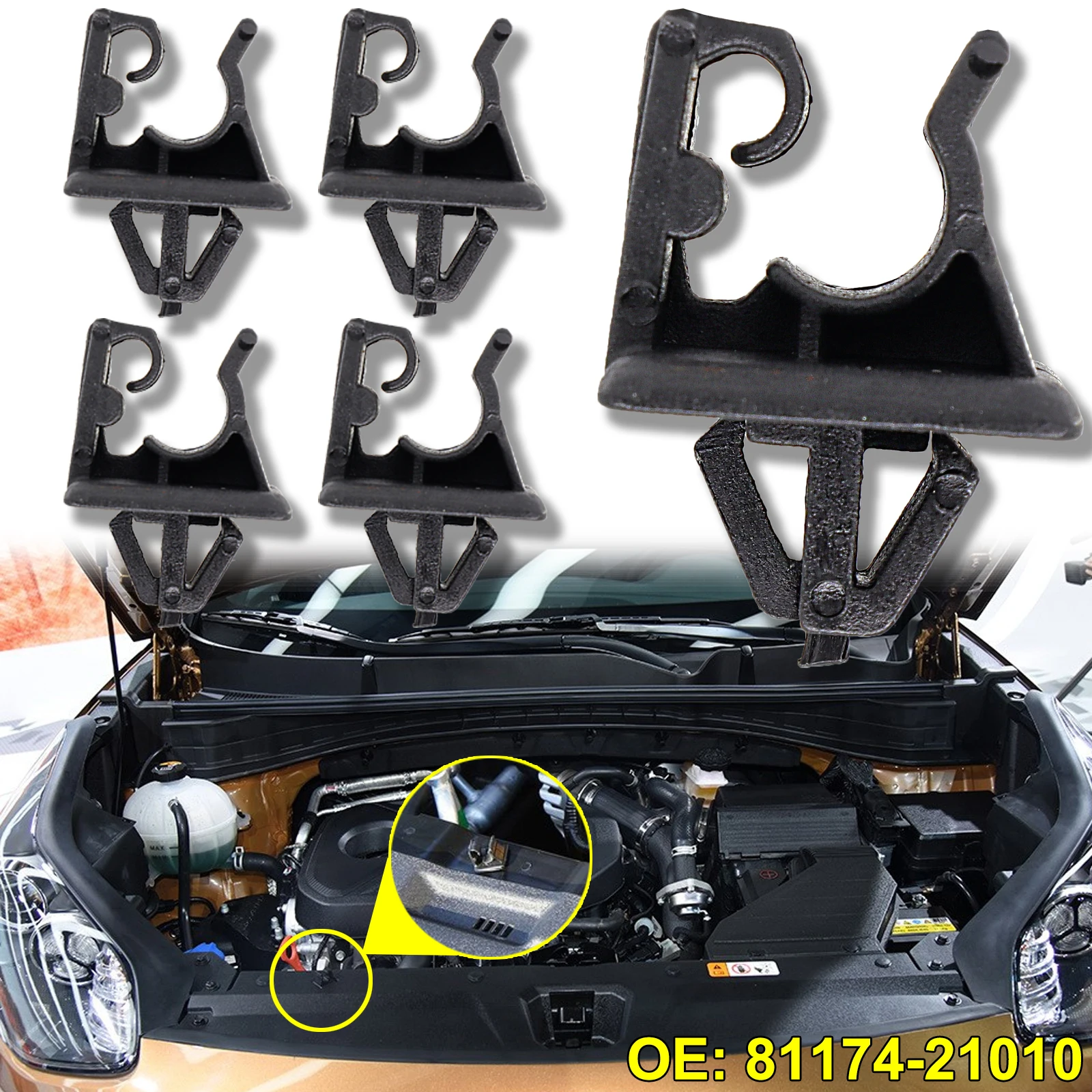 5pcs For KIA Sportage Cerato LD Sedona YP Ceed JD CD Carens RS Bonnet ...