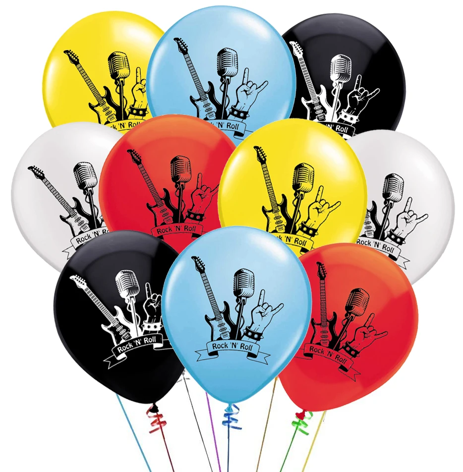 10pcs-lot-Rock-And-Roll-Balloon-Video-Party-Supplies-Guitar-Note ...