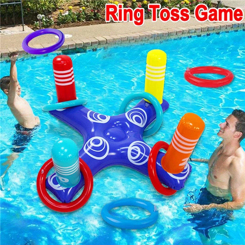 Inflatable Ring Throwing Ferrule Inflatable Ring Toss Pool Game Toy ...
