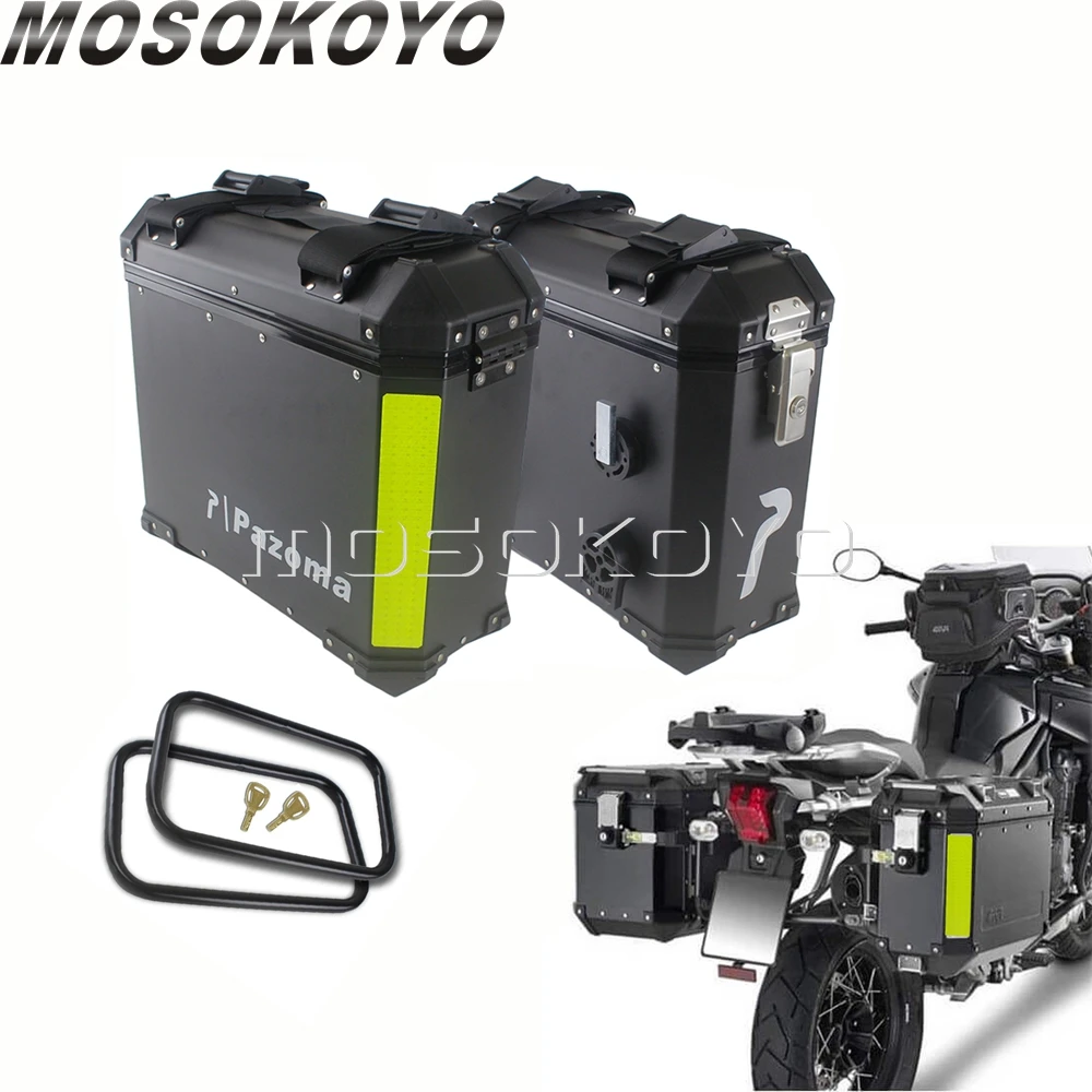 2pcs Motorcycle Side Case Pannier Box Aluminum 36L Storage Cargo Travel ...