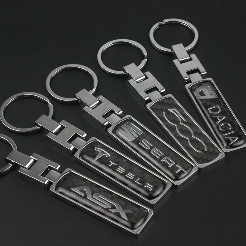 10X Car KeyRing for Fiat 500 Mitsubishi ASX Tesla SEAT DACIA Logo Metal ...