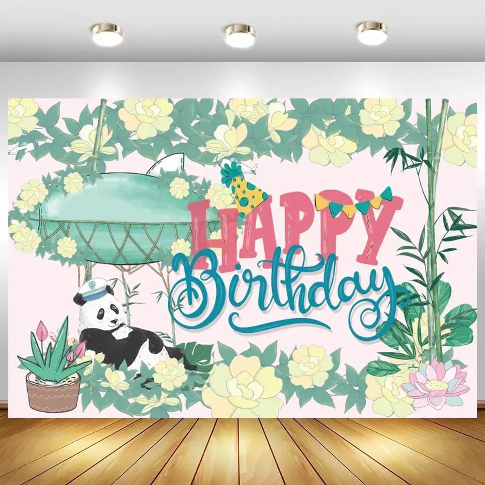 Bamboo-Forest-Panda-Newborn-Baby-Shower-Photography-Backdrops-Flowers ...