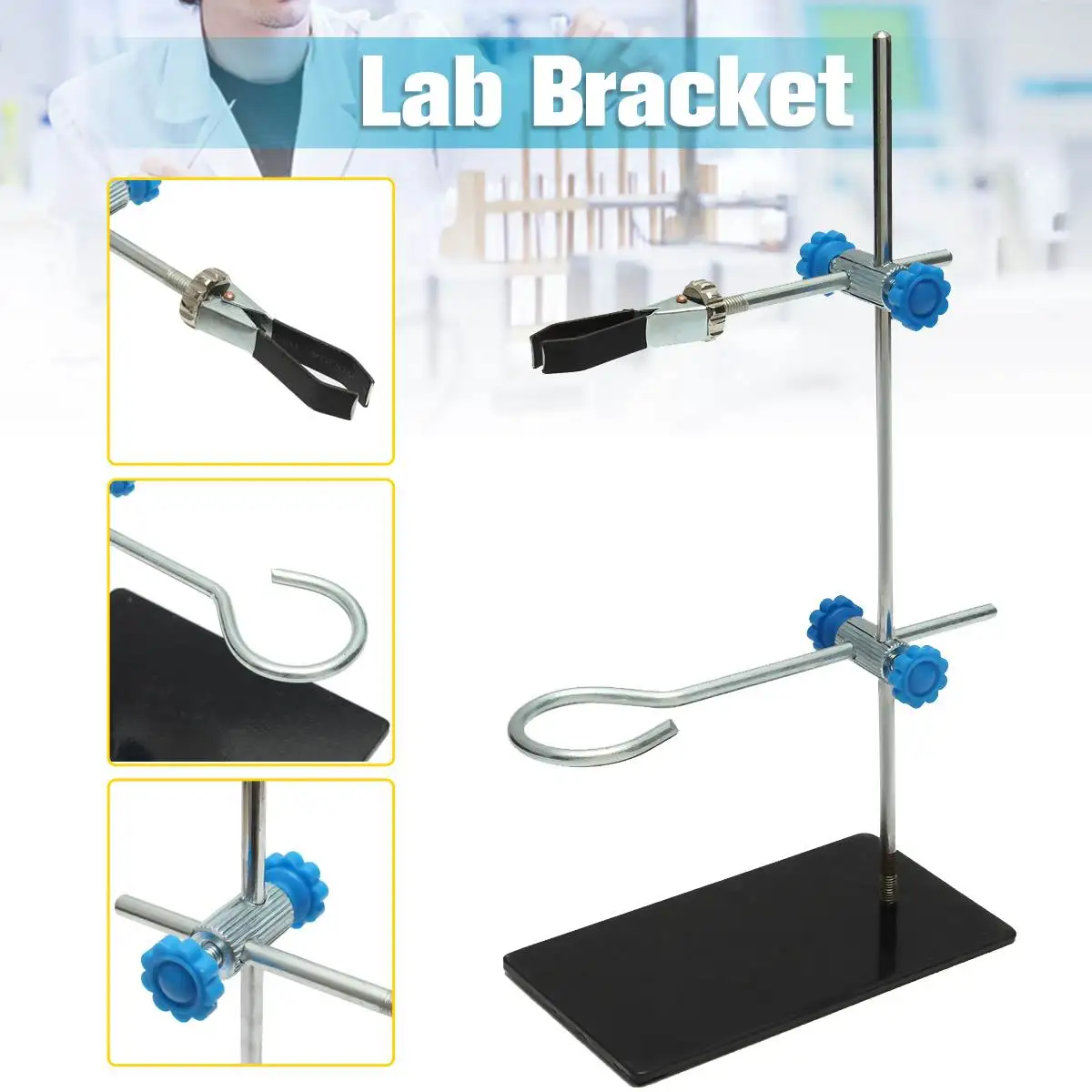 Metal Mini Lab Bracket Retort Support Stand Clip Clamp Flask Alcohol ...