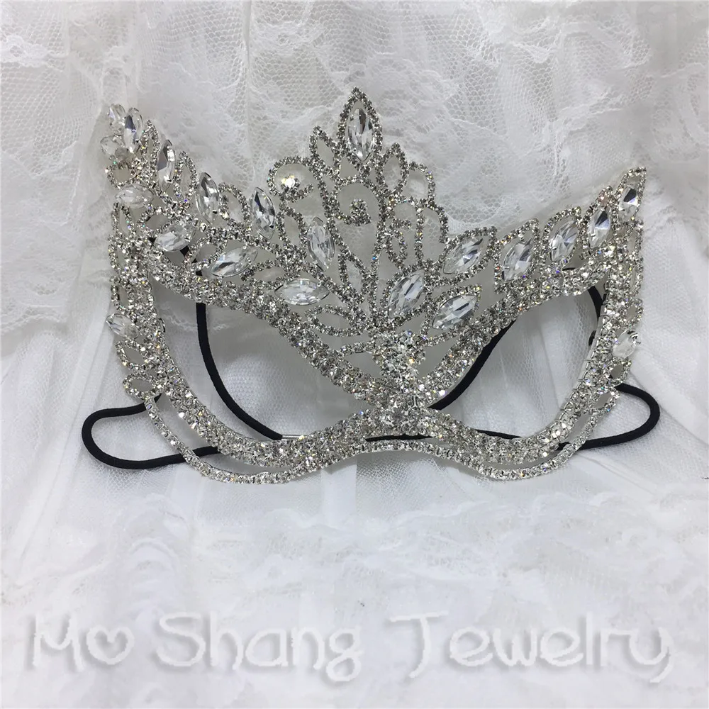 Rhinestone Luxurious Mask for Women Bling Elasticity Crystal Cover Face ...