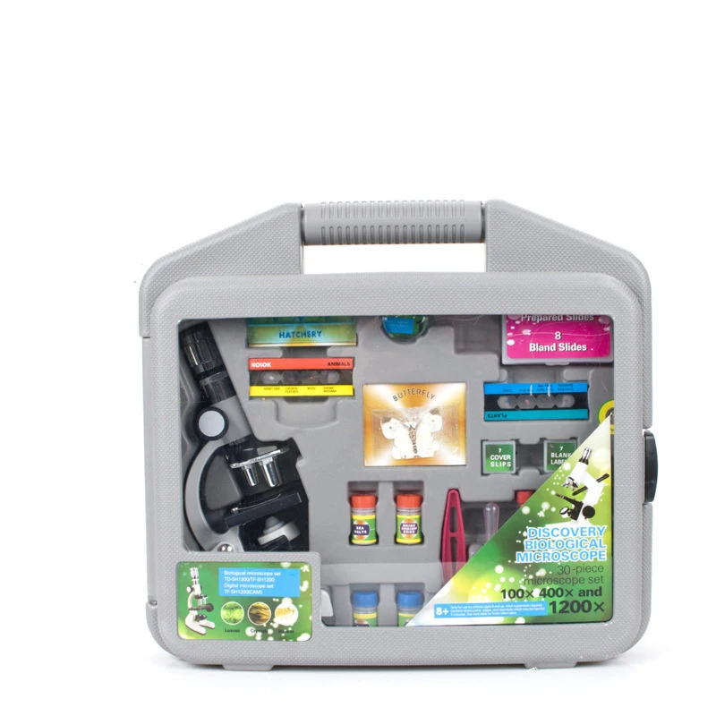 Children’s student biological microscope set 1200 times metal ...