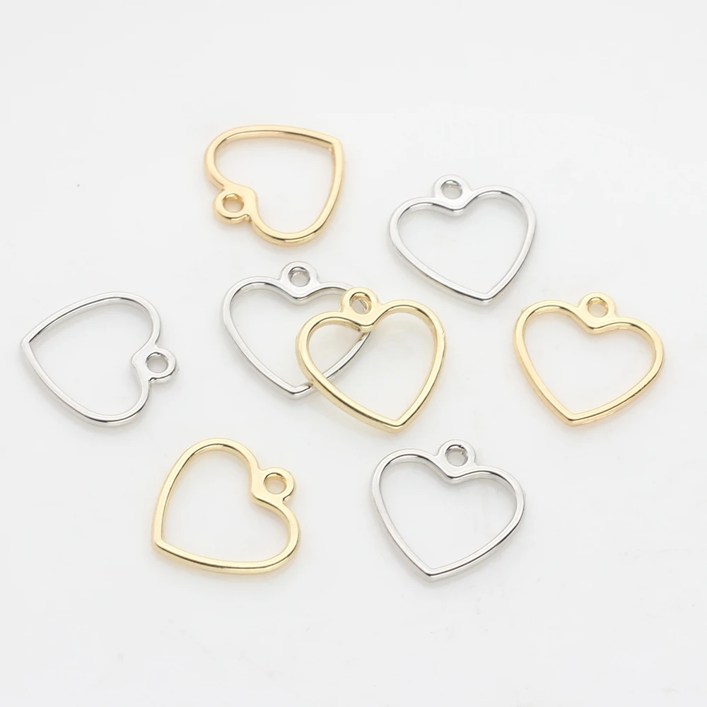 20pcs/lot 12mm Zinc Alloy Gold Mini Sweet Hollow Love Heart Shape ...