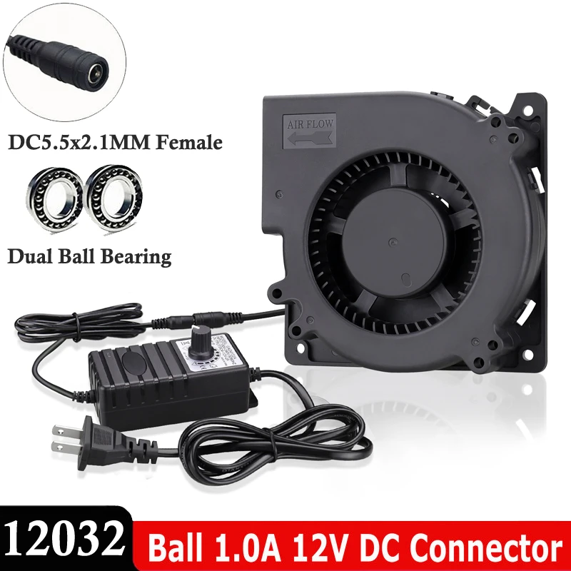 Hot 120mm Turbo Blower Fan 12v Dc Female Connector 12cm 120x120x32mm ...