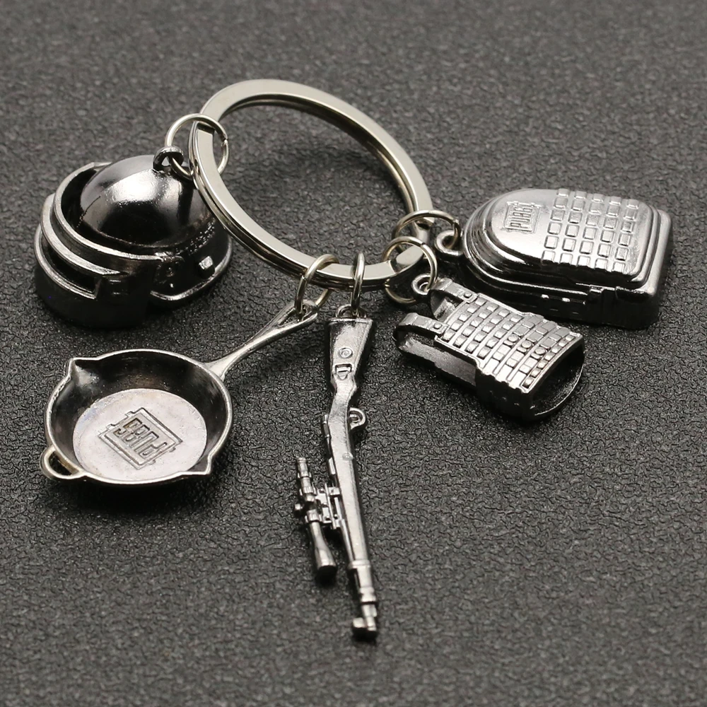 PUBG Keychain Playerunknowns Battlegrounds Backpack Armor Helmet Pan ...