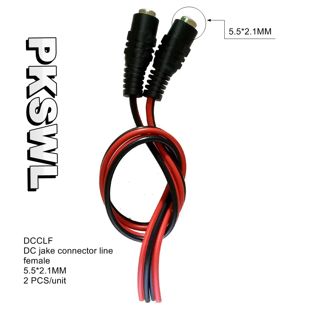 red-black-5-5-2-1mm-female-DC-jake-connector-cable-line-for-CCTV-camera ...
