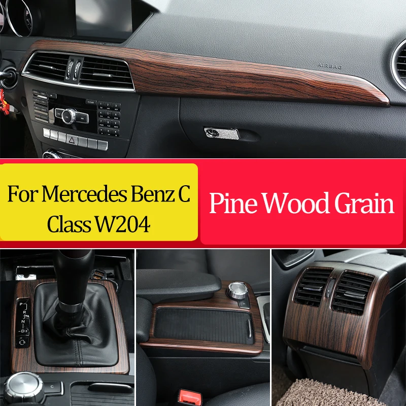 Pine-Wood-Grain-For-Mercedes-Benz-C-Class-W204-C180-C200-2007-2013-Car ...