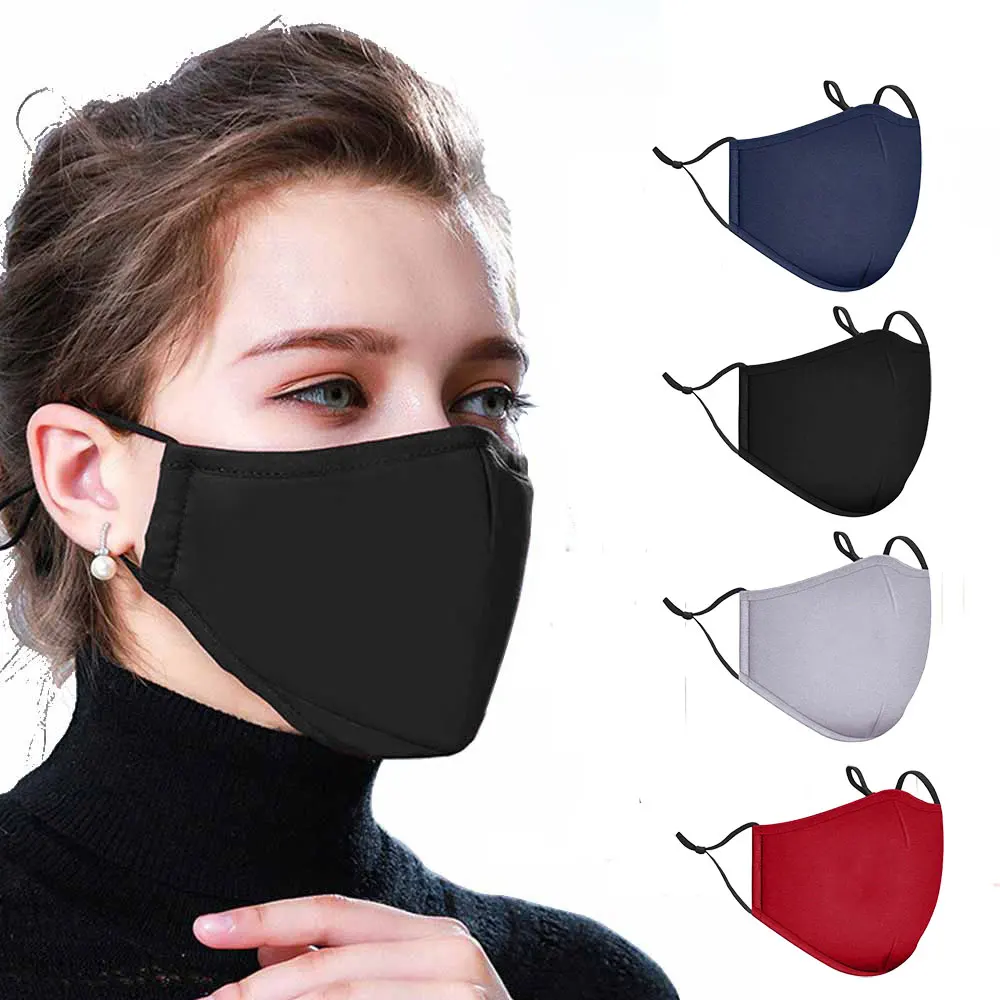 3-4PCS-Black-Mouth-Masks-Reusable-Face-Mask-Unisex-Anti-dust-Protective ...