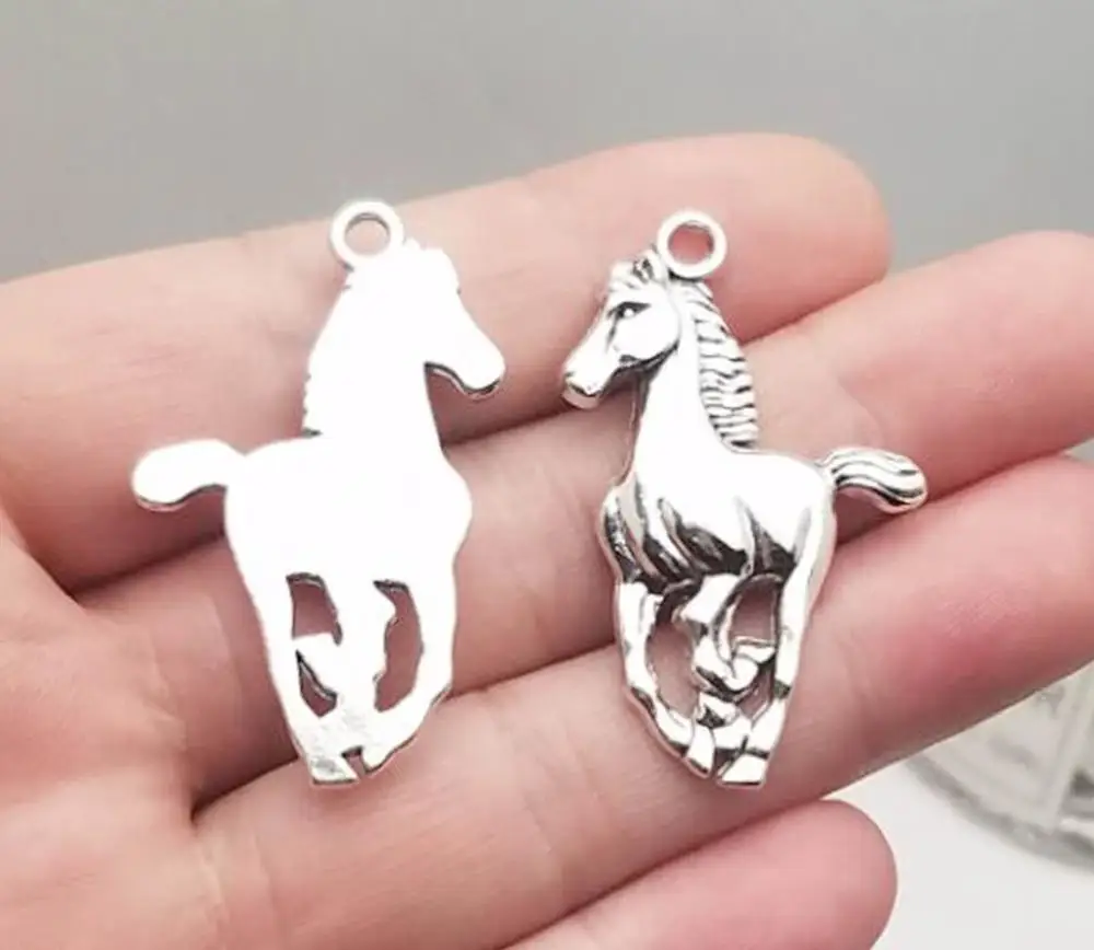 10pcs-lot-41x25mm-Antique-Silver-Plated-Horse-Charms-Animals-Zoo ...