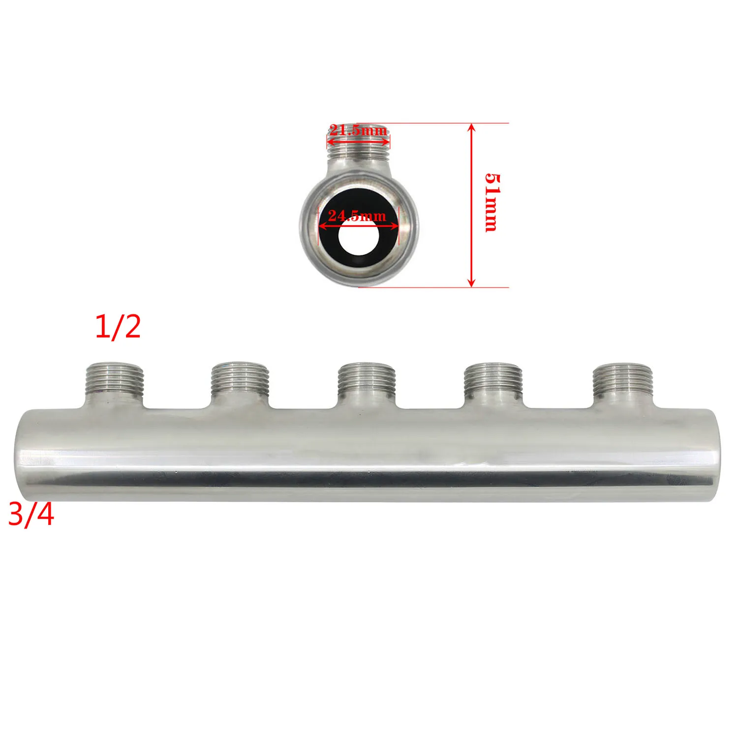 3/4*1/2 Stainless steel Water Distribution Manifold for Underfloor ...