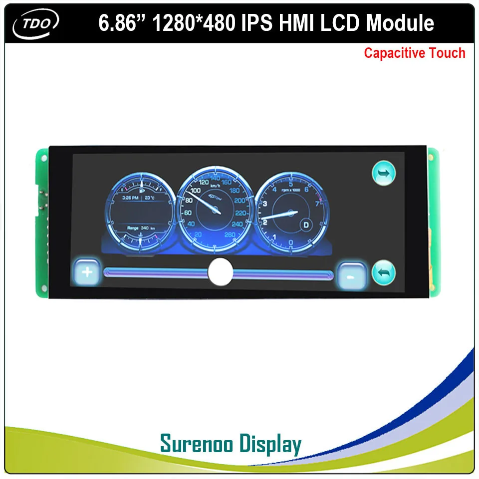 6.86" inch 1280*480 HMI Smart Intelligent IPS TFT LCD Module Display ...