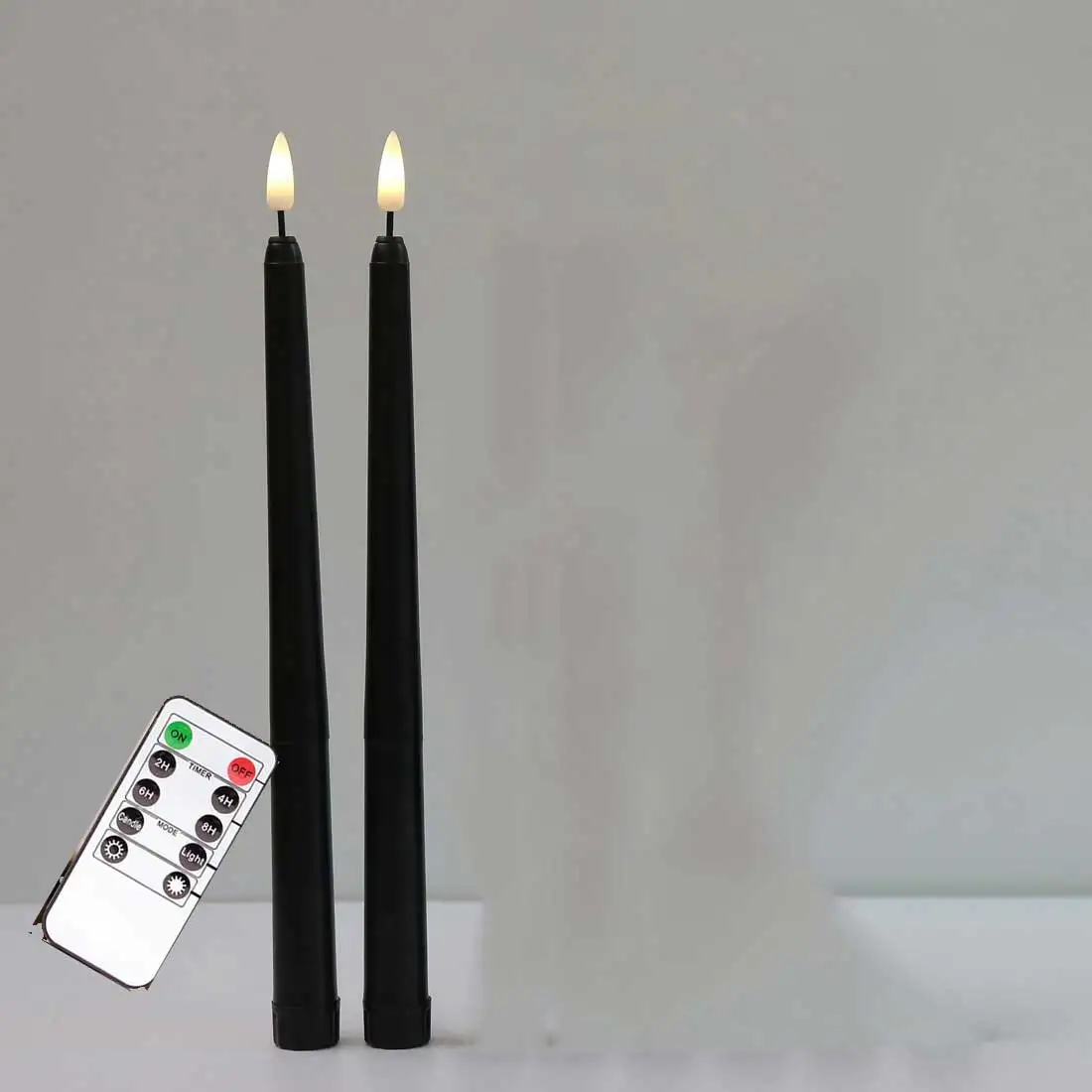 1-or-2-Pieces-11inch-28-cm-Long-LED-Black-Halloween-Candles-With-Remote ...